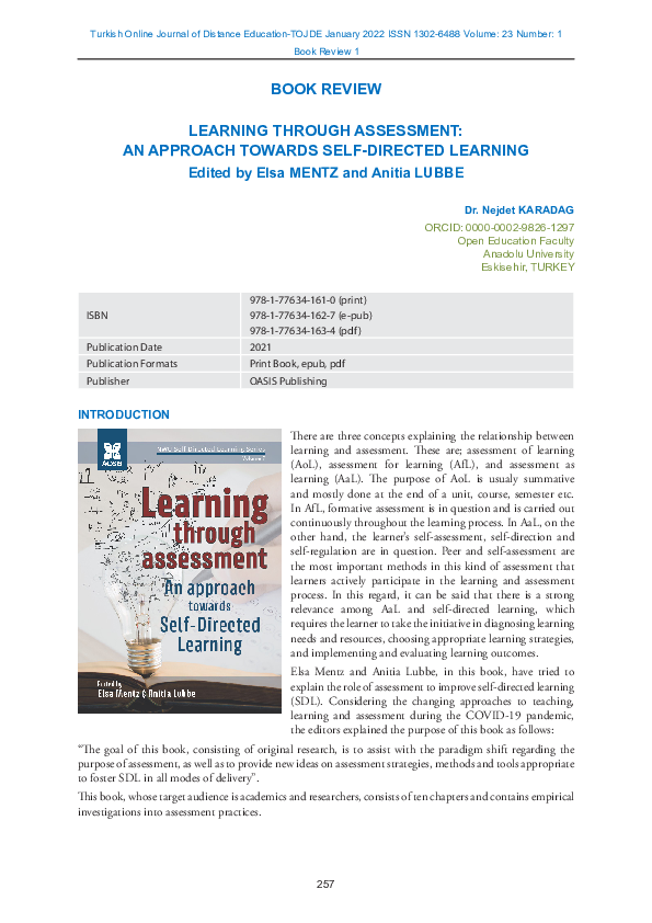 (PDF) Learning Through Assessment: an Approach Towards Self-Directed ...