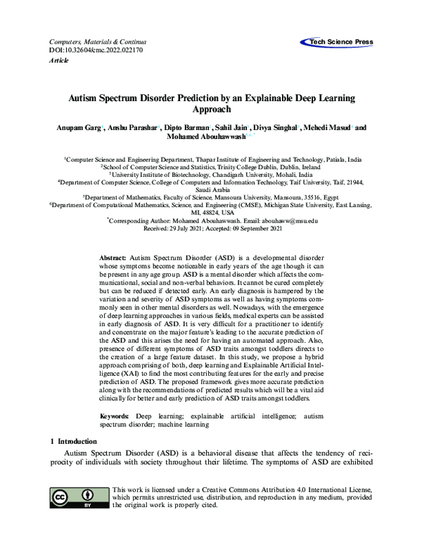 (PDF) Autism Spectrum Disorder Prediction by an Explainable Deep ...