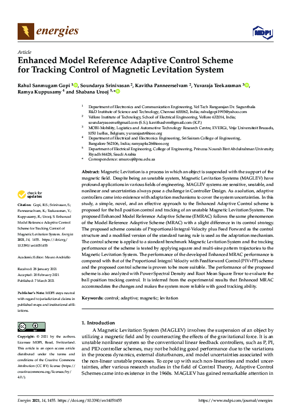 (PDF) Enhanced Model Reference Adaptive Control Scheme for Tracking ...