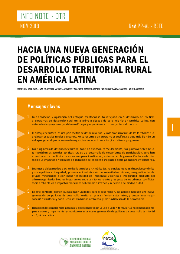 (PDF) Hacia una nueva generacion de politicas publicas para el ...