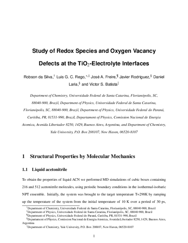 (PDF) Study of Redox Species and Oxygen Vacancy Defects at TiO2− ...