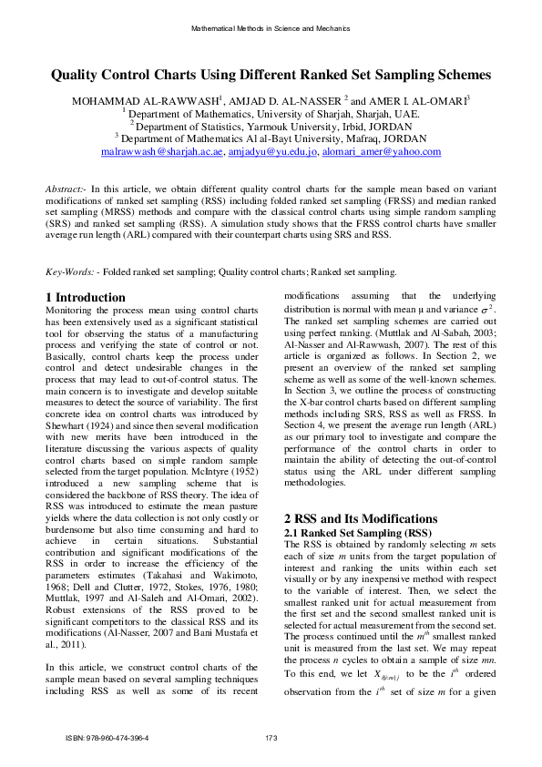 (PDF) Quality Control Charts Using Different Ranked Set Sampling Schemes