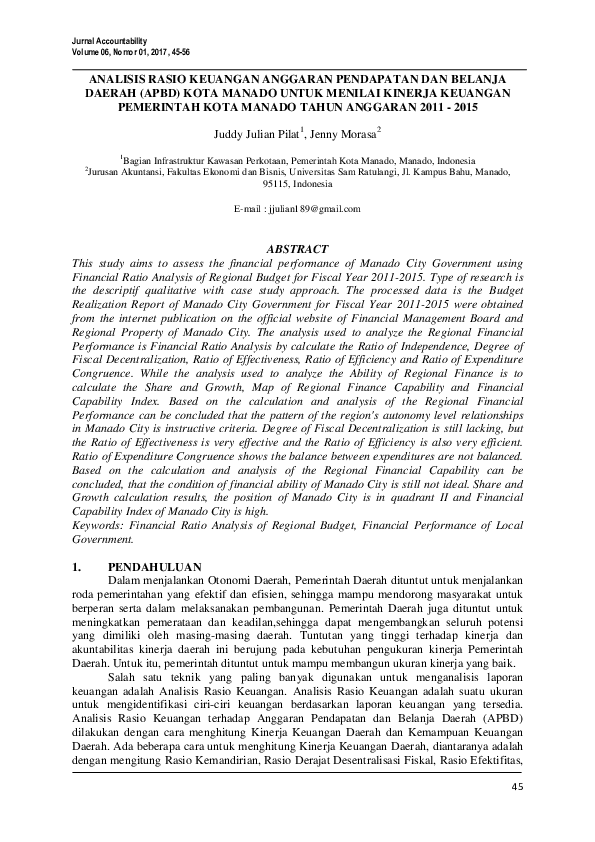 (PDF) Analisis Rasio Keuangan Anggaran Pendapatan Dan Belanja Daerah ...