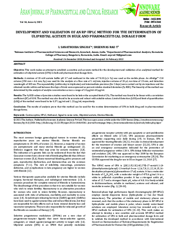Pdf Development And Validation Of Rp Hplc Method For Simultaneous Estimation Of Lamivudine And