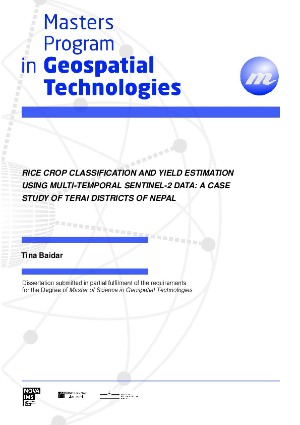 (PDF) Rice crop classification and yield estimation using multi-temporal sentinel-2 data: a case ...