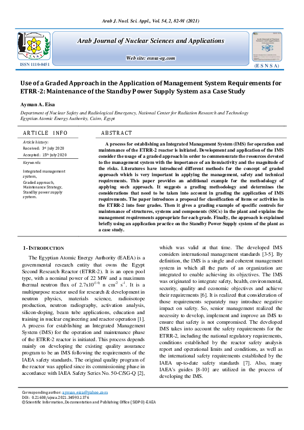 (PDF) Use of a Graded Approach in Application of Management System ...