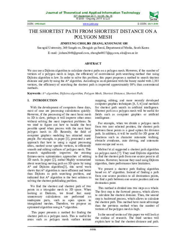 (PDF) The Shortest Path from Shortest Distance on a Polygon Mesh
