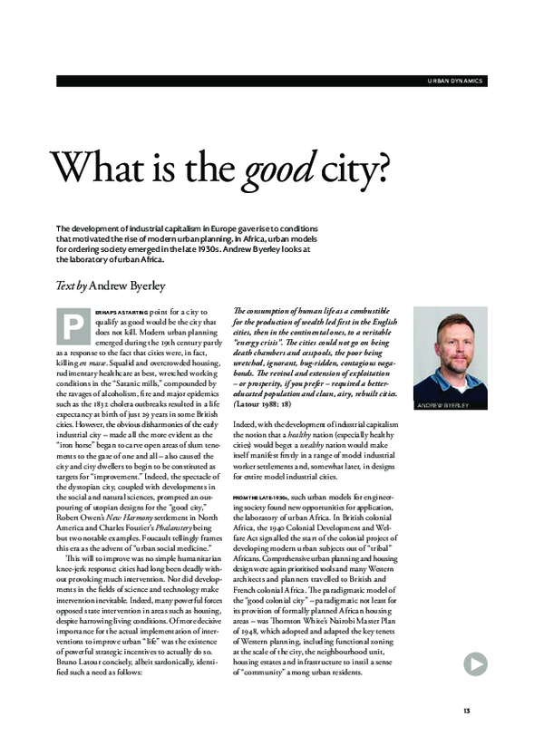 (PDF) What is the good city?