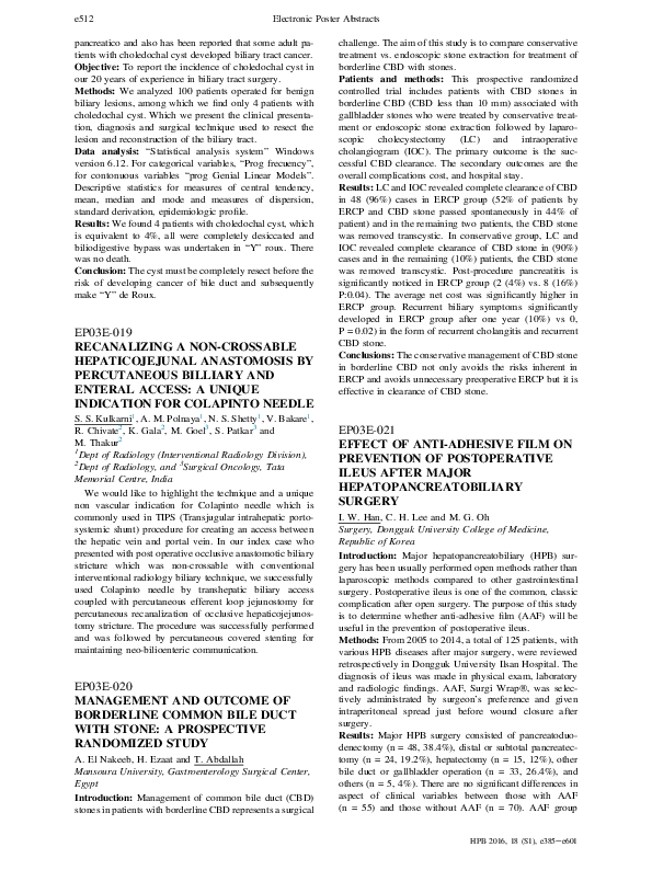 (PDF) Recanalizing a non-crossable hepaticojejunal anastomosis by ...