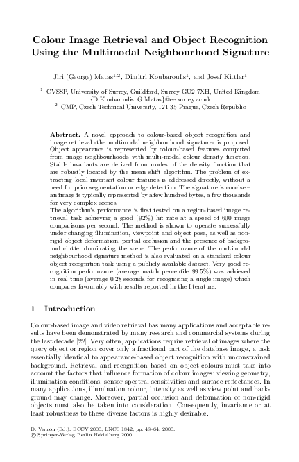 (PDF) Colour Image Retrieval and Object Recognition Using the ...