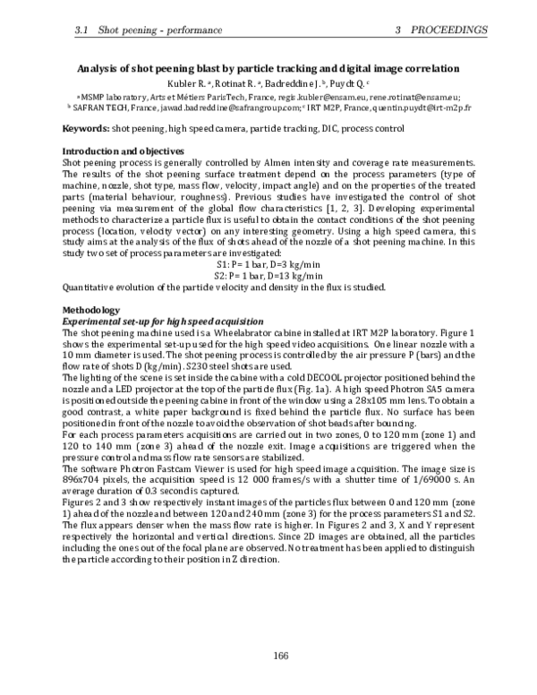 (PDF) Analysis of Shot Peening Blast by Particle Tracking and Digital ...