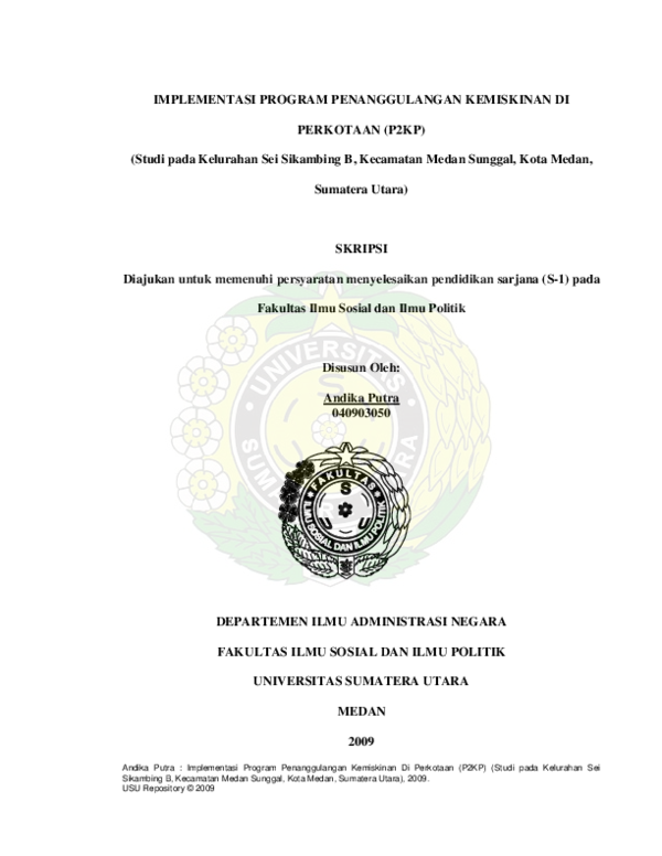 (PDF) Implementasi Program Penanggulangan Kemiskinan Di Perkotaan (P2kp ...