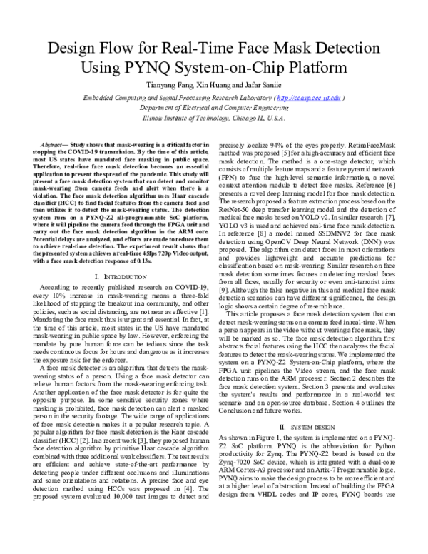 (PDF) Design Flow for Real-Time Face Mask Detection Using PYNQ System ...