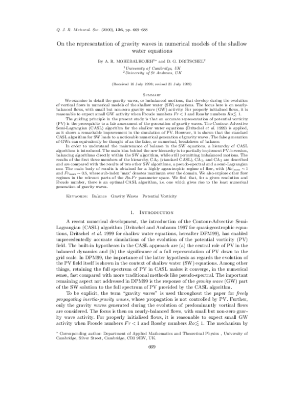 (PDF) On the representation of gravity waves in numerical models of the ...