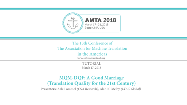 (PDF) Tutorial: MQM-DQF: A Good Marriage (Translation Quality for the ...