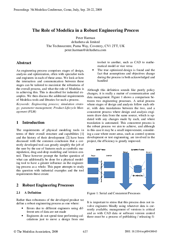 (PDF) The Role of Modelica in a Robust Engineering Process