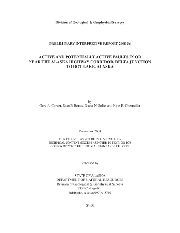 (PDF) Active and Potentially Active Faults in Or Near the Alaska ...