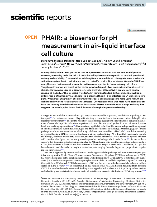 (PDF) PHAIR: a biosensor for pH measurement in air–liquid interface ...