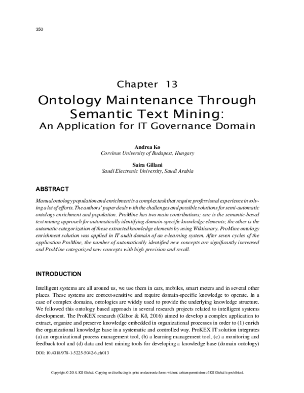 (PDF) Ontology Maintenance Through Semantic Text Mining