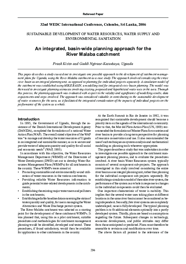 (PDF) An integrated, basin-wide planning approach for the River Malaba ...