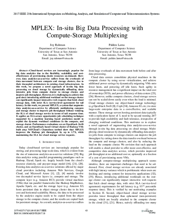 (PDF) MPLEX: In-Situ Big Data Processing with Compute-Storage Multiplexing