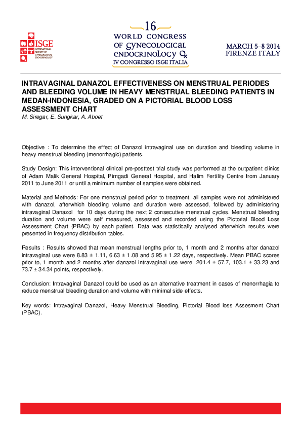 (PDF) Intravaginal Danazol Effectiveness On Menstrual Periodes And ...