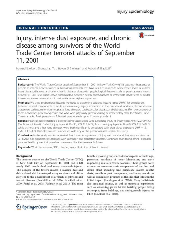 (PDF) Injury, intense dust exposure, and chronic disease among ...