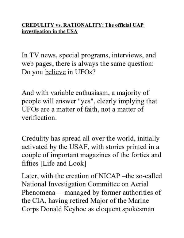 (DOC) CREDULITY vs