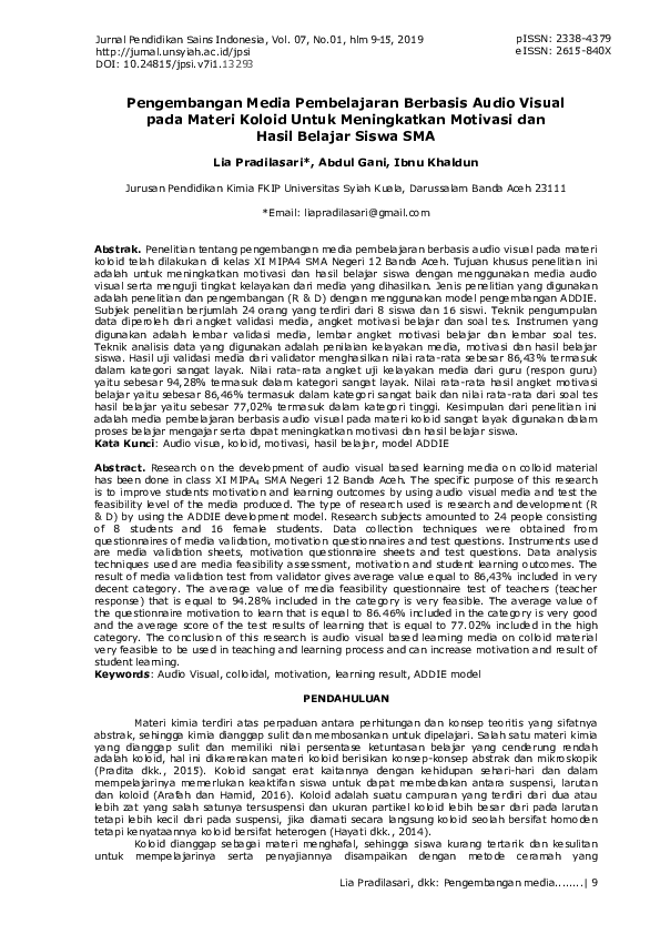 (PDF) Pengembangan Media Pembelajaran Berbasis Audio Visual Untuk Meningkatkan Hasil Belajar ...