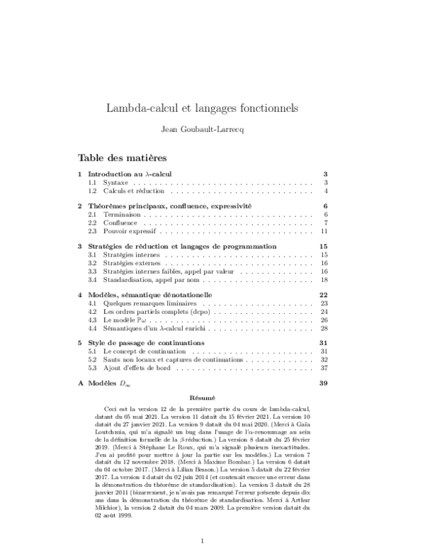(PDF) Lambda-calcul et langages fonctionnels