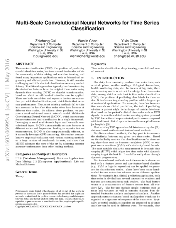 (PDF) Multi-Scale Convolutional Neural Networks for Time Series ...