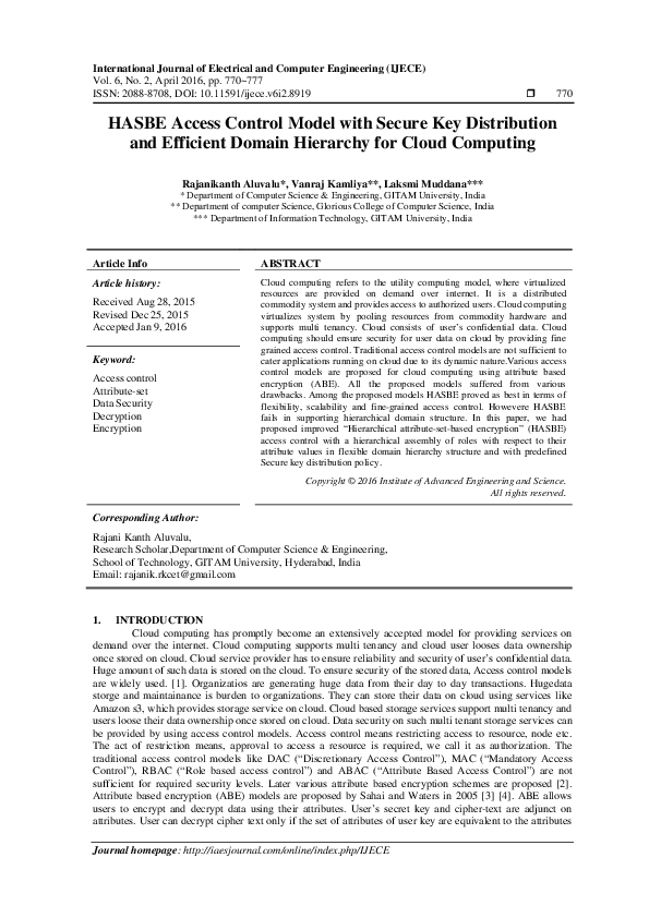 (PDF) HASBE access control model with Secure Key Distribution and Efficient Domain Hierarchy for ...