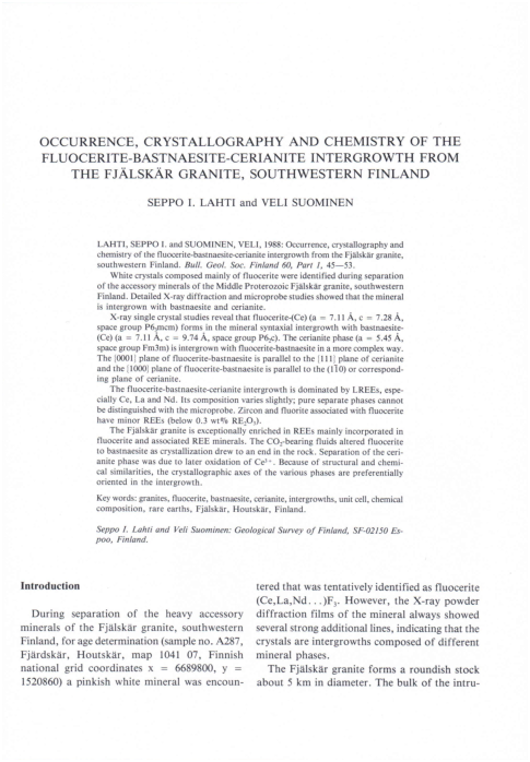 (PDF) Occurrence, crystallography and chemistry of the fluocerite ...
