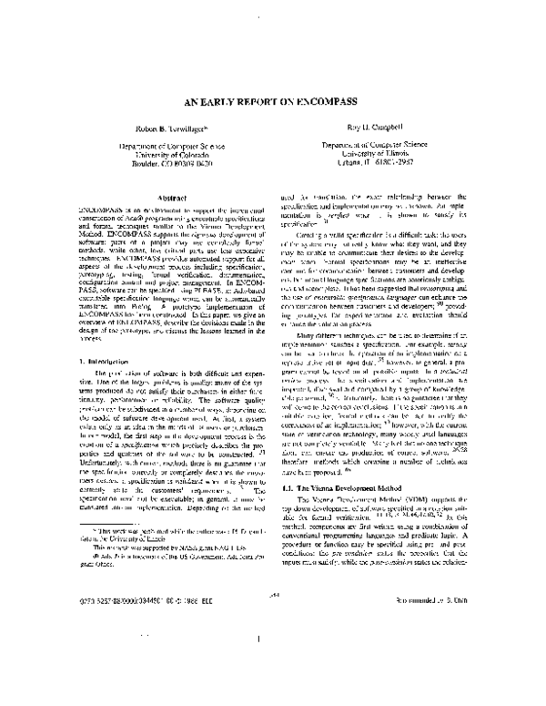 (PDF) An early report on encompass