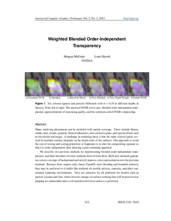 (PDF) Weighted Blended Order-Independent Transparency