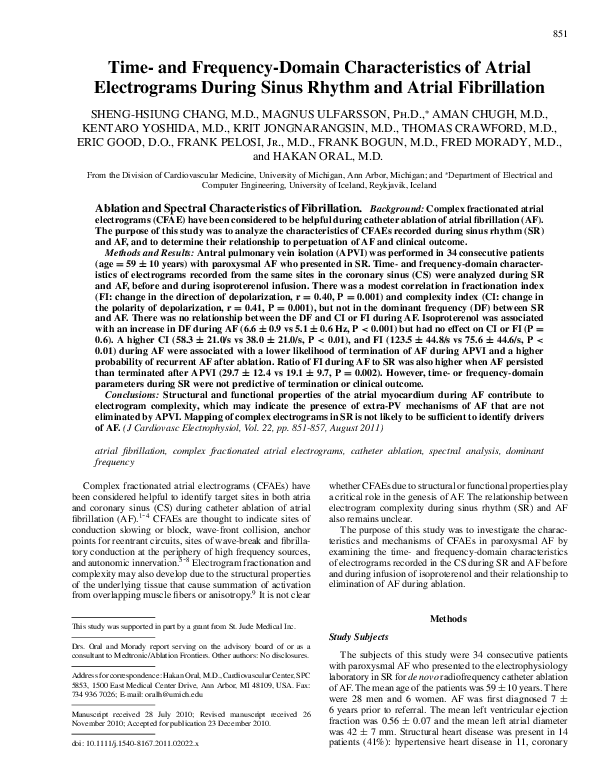 (PDF) Time- and Frequency-Domain Characteristics of Atrial Electrograms ...