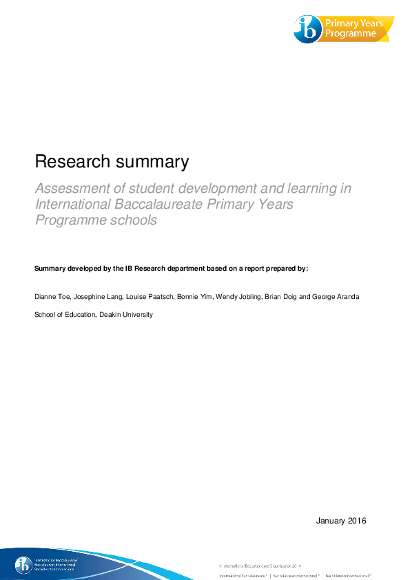 (PDF) Assessment of student development and learning in International ...