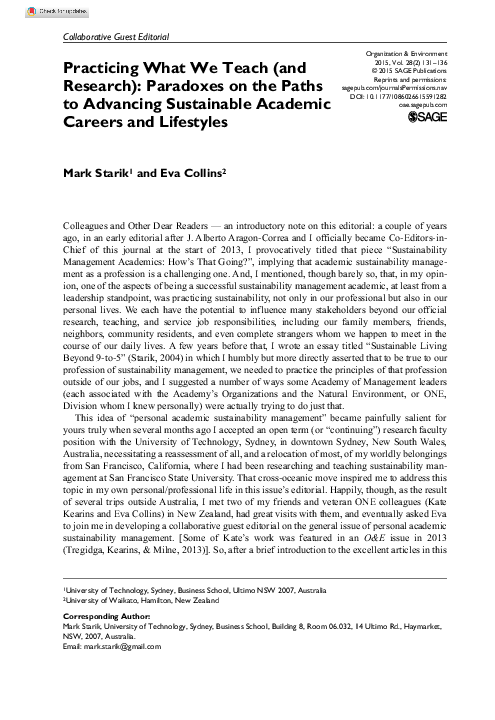 (PDF) Practicing What We Teach (and Research)
