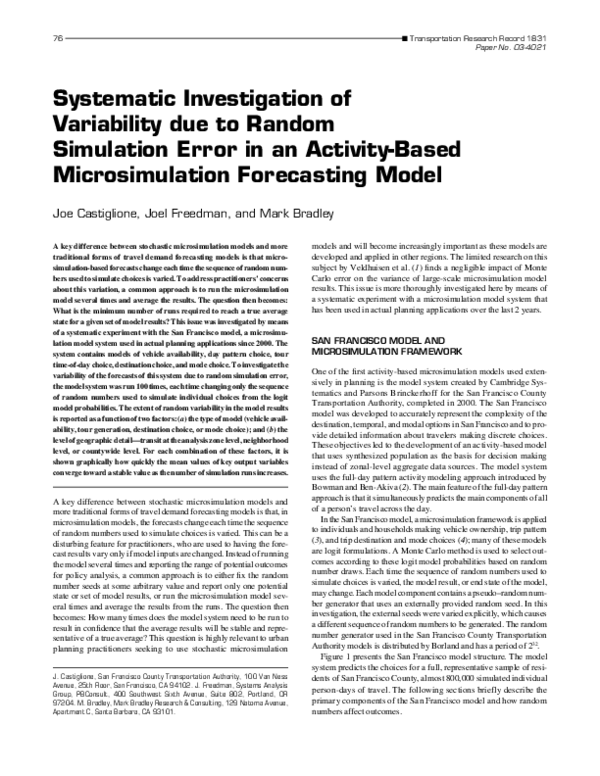 Pdf Systematic Investigation Of Variability Due To Random Simulation