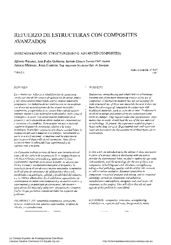 (PDF) Strengthening of structures using advanced composites
