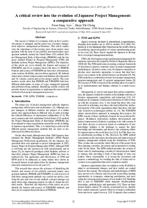 (PDF) A critical review into the evolution of Japanese Project ...