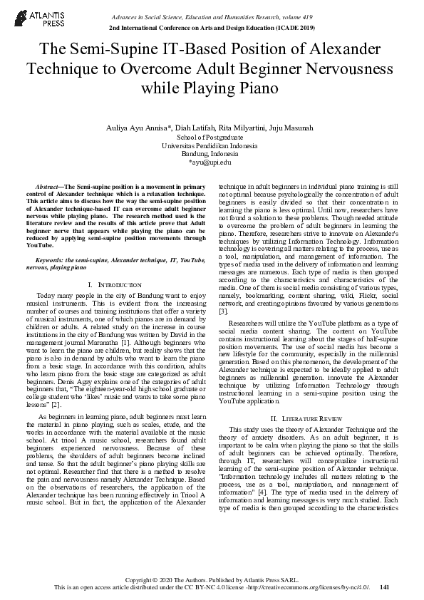 (PDF) The Semi-Supine IT-Based Position of Alexander Technique to ...