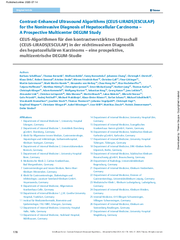 (PDF) Contrast-Enhanced Ultrasound Algorithms (CEUS-LIRADS/ESCULAP) for ...