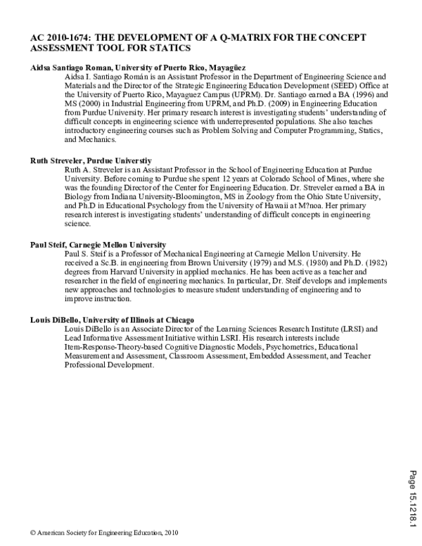 (PDF) The development of a Q-matrix for the concept assessment tool for ...