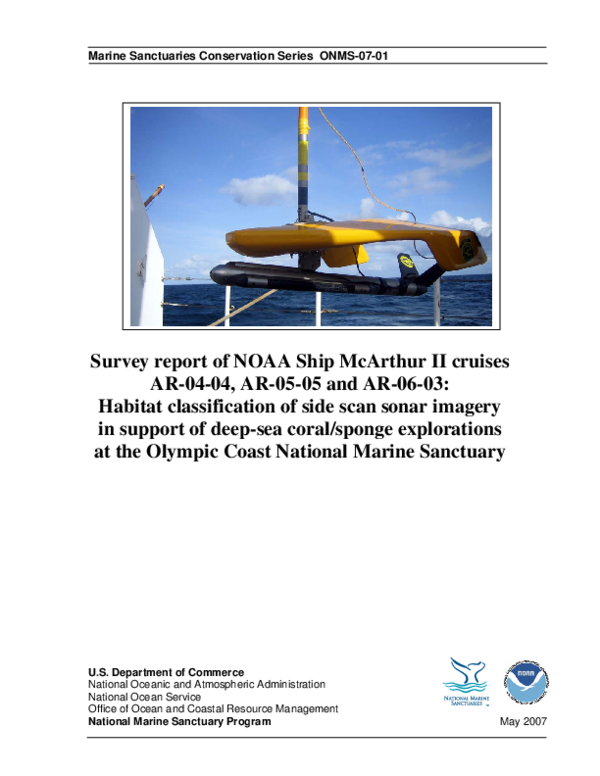 (PDF) Survey report of NOAA Ship McArthur II cruises AR-04-04, AR-05-05 and AR-06-03: Habitat ...