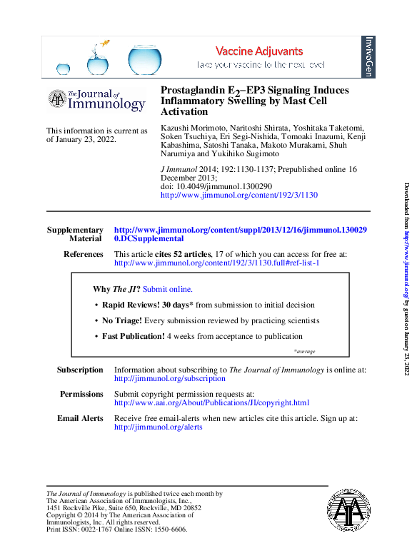 (PDF) Prostaglandin E2-EP3 Signaling Induces Inflammatory Swelling by ...