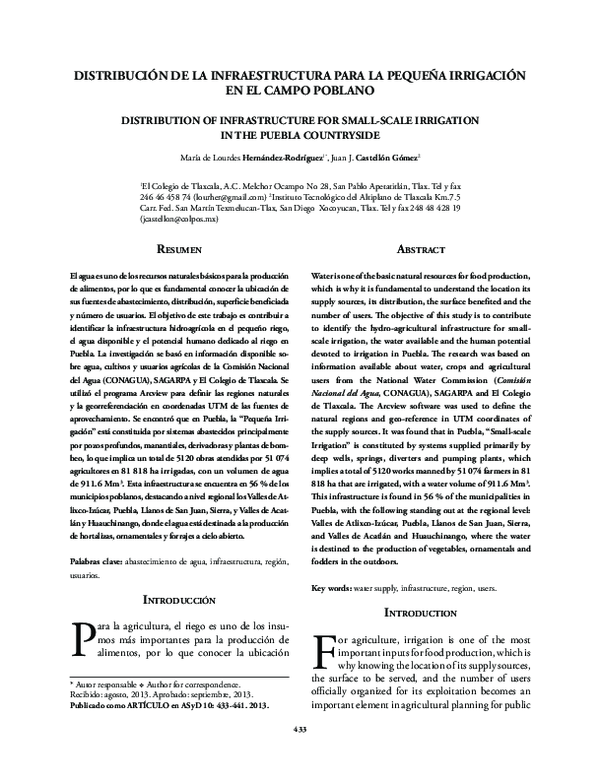 (PDF) Distribution of infrastructure for small-scale irrigation in the ...