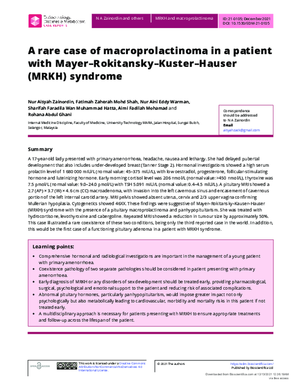 (PDF) A rare case of macroprolactinoma in a patient with Mayer ...