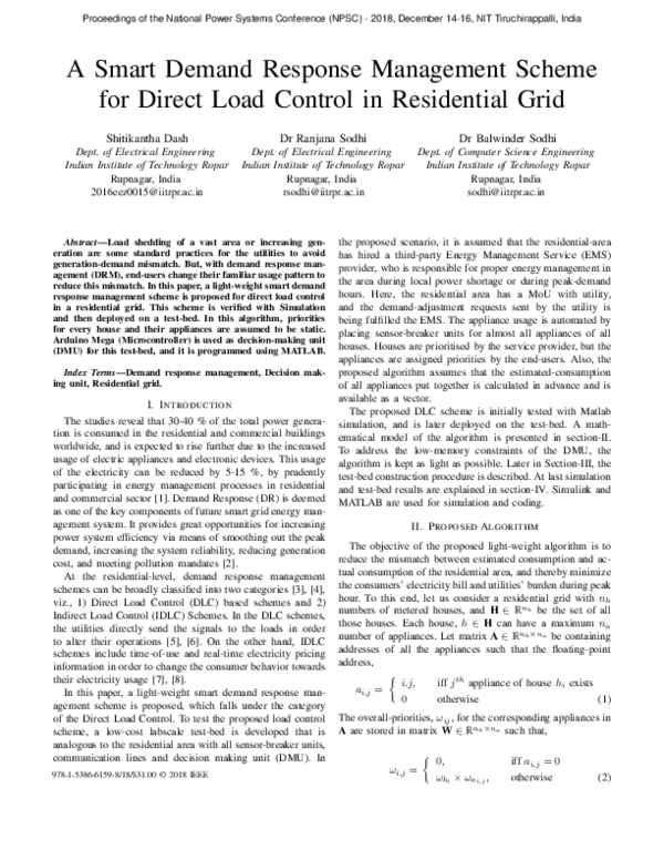 (PDF) A Smart Demand Response Management Scheme for Direct Load Control ...