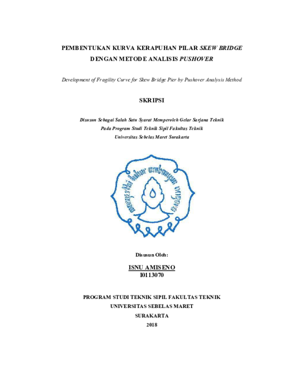 (PDF) Pembentukan Kurva Kerapuhan Pilar Skew Bridge dengan Metode ...